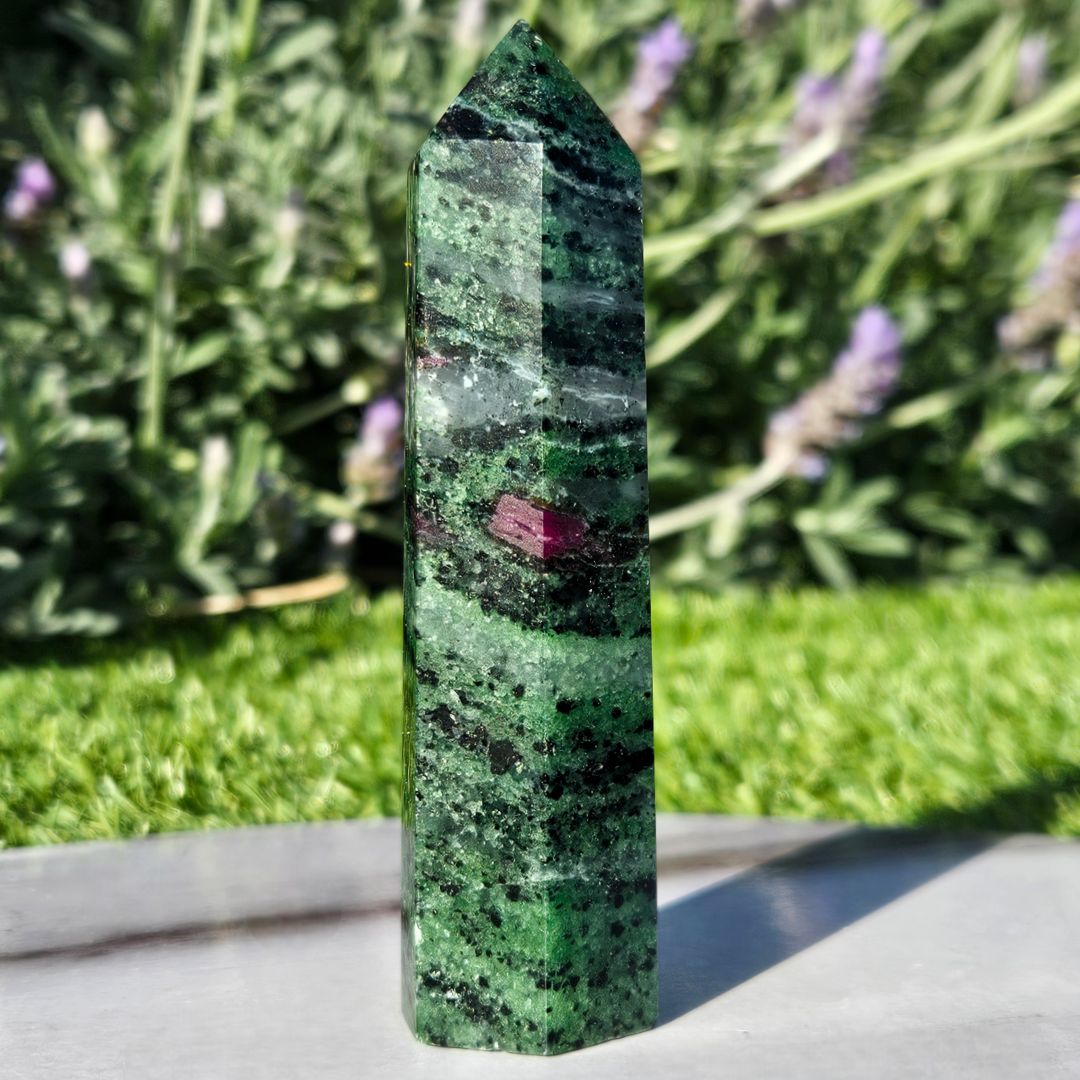 Ruby in Zoisite Tower – Cats Love Crystals
